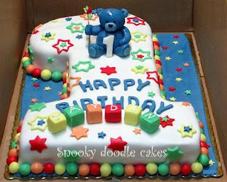 Snooky doodle Cakes: Colorful Number 1 cake