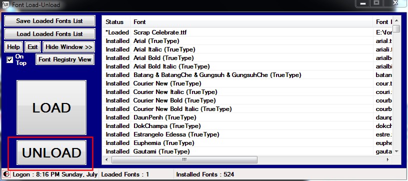 Humbug Graphics Galore: Temporarily Loading Fonts in Windows 7