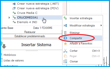 Cómo compartir estrategias o indicadores en Visual Chart 6