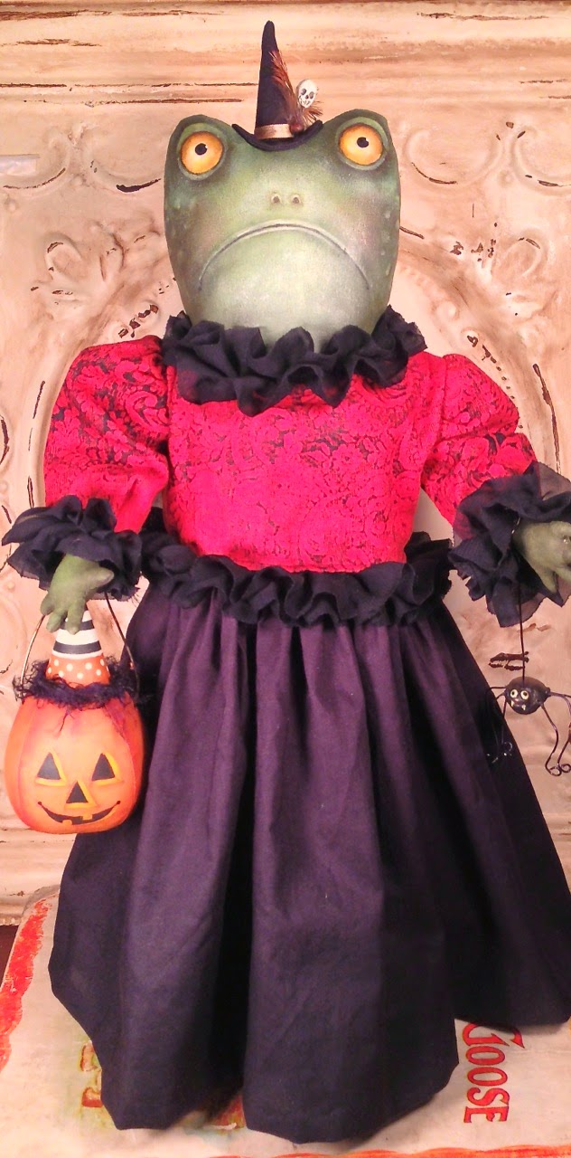 Folk Art by Penny: A dumbfounded Toad Witch doll