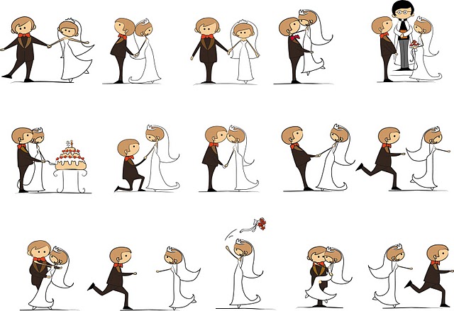 Dibujos de novios graciosos para bodas - Imagui