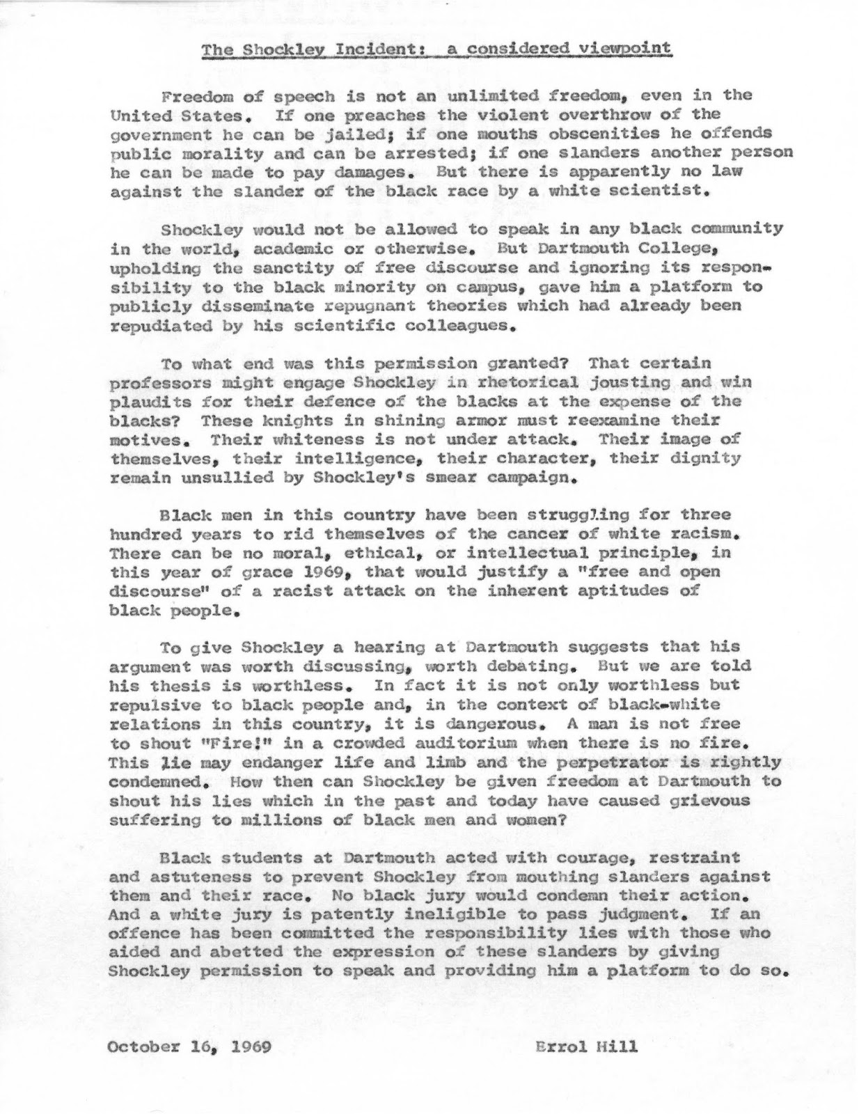 Rauner Special Collections Library: Shutting Down Shockley