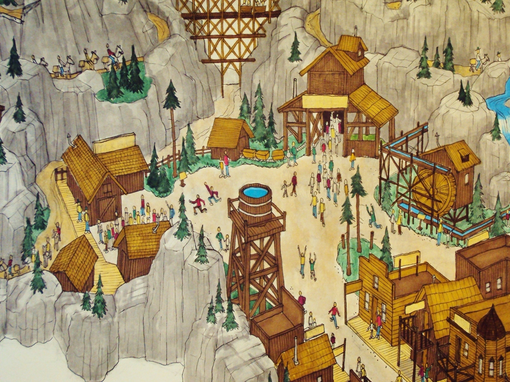 "Goldrush" Theme Park Concept Illustration by Lance Cardinal - MiceChat