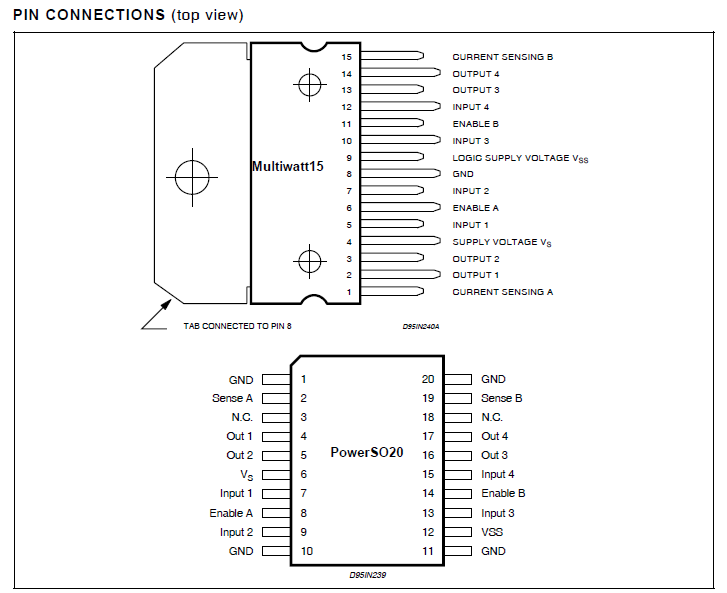 L298 - Control DC motor by L298 duel full-bridge chip - Electronics Guru
