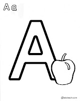 Coloring & Activity Pages: "Aa" Apple Coloring Page