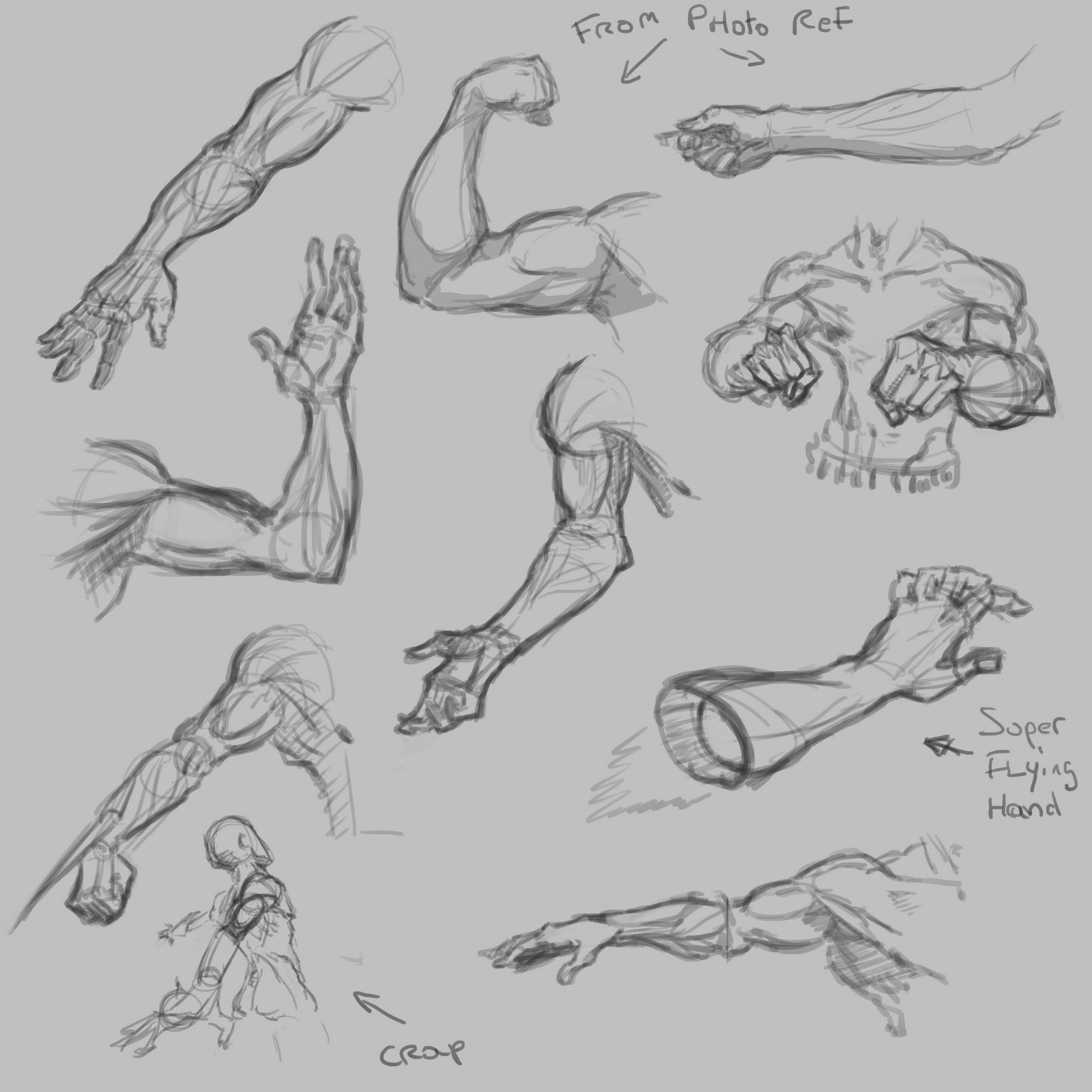 The Secret Concept Art Society: Arm anatomy and posing __ Exercice 02