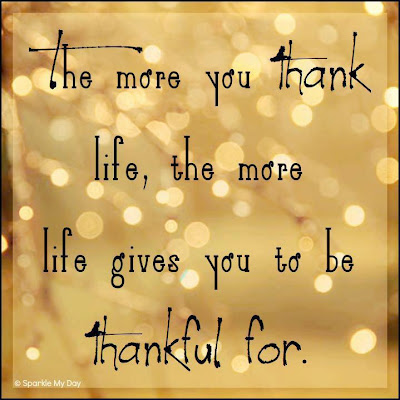The more you thank life, the more life gives you to be thankful for ...