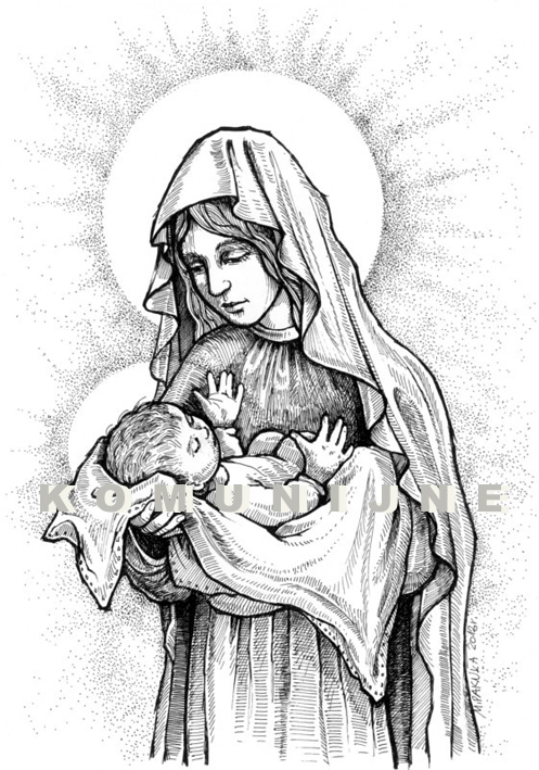 ...MOJE Rysunki OKOLICZNOŚCIOWE: Maryja z Jezuskiem