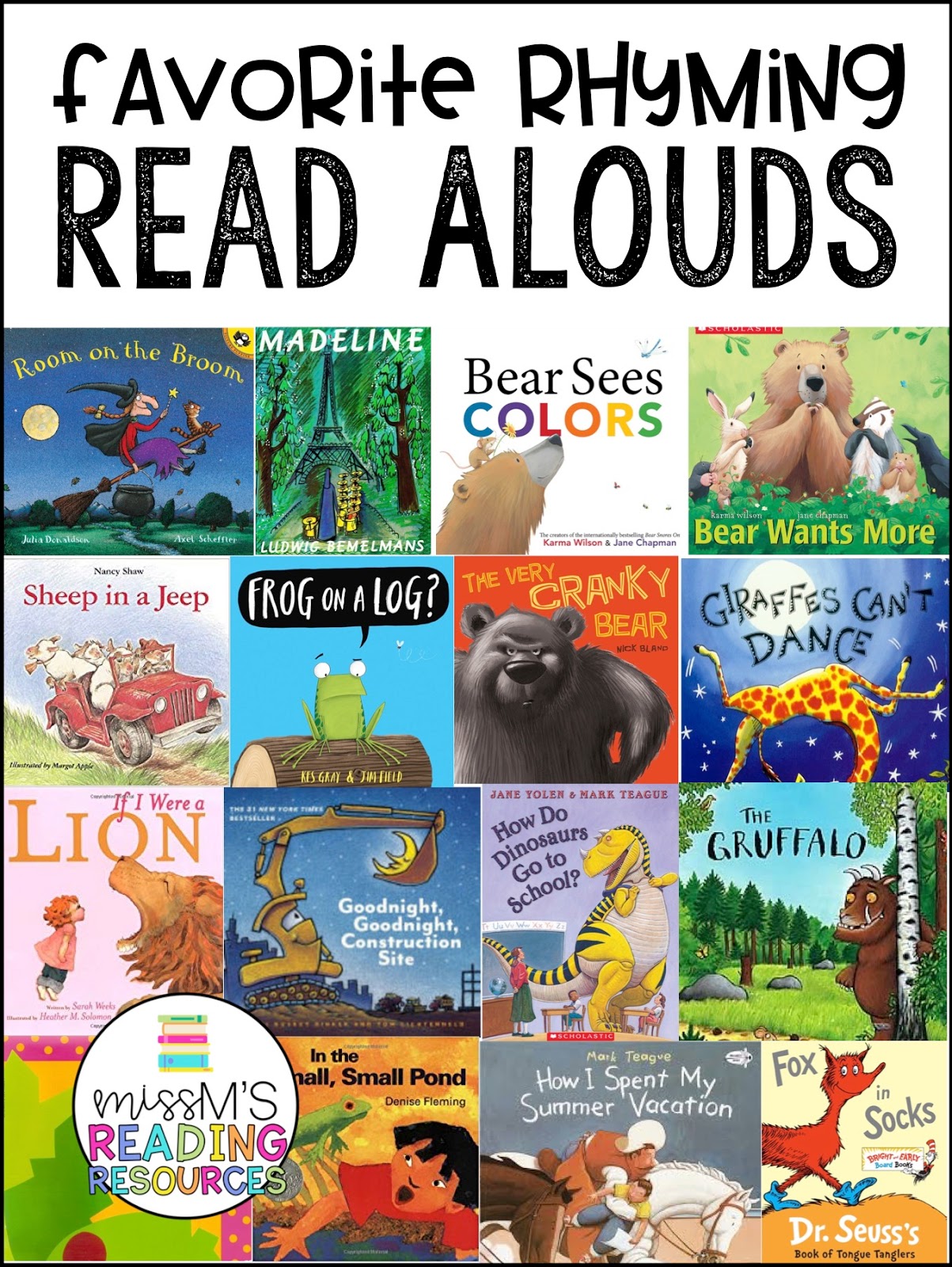 Favorite Rhyming Books Miss M s Kindergarten