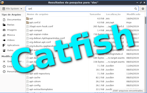 Pesquisar por arquivos e pastas com Catfish, para Debian, Ubuntu e ...