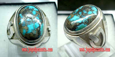 Batu Pirus Persia Biru Tosca Serat Kura -Jual Batu Permata Hobi Permata