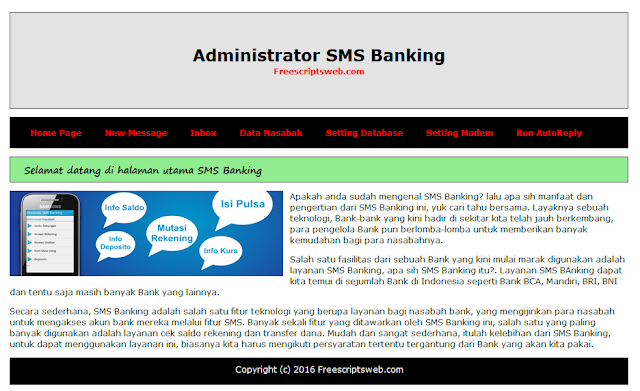 Script PHP SMS Banking - FREE SCRIPTS WEB