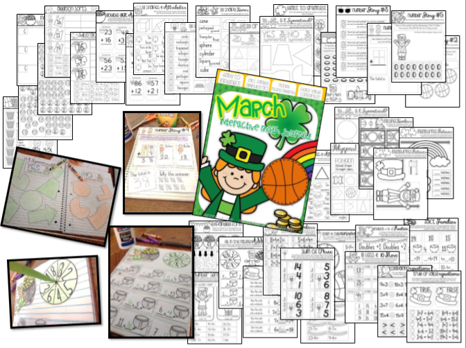 March Interactive Math Journal & (Freebies) - The Teacher Talk