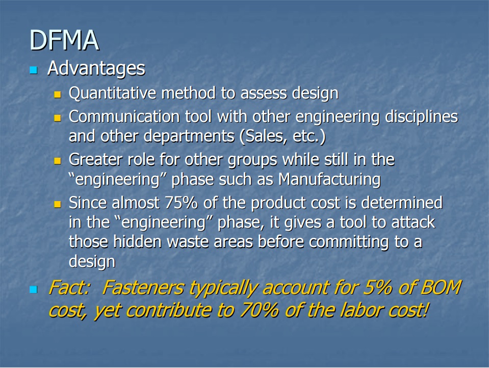 Product Design Engineering: DFM & DFA