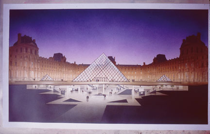 Beyond Architectural Illustration: Airbrush Demo - I M Pei's Louvre