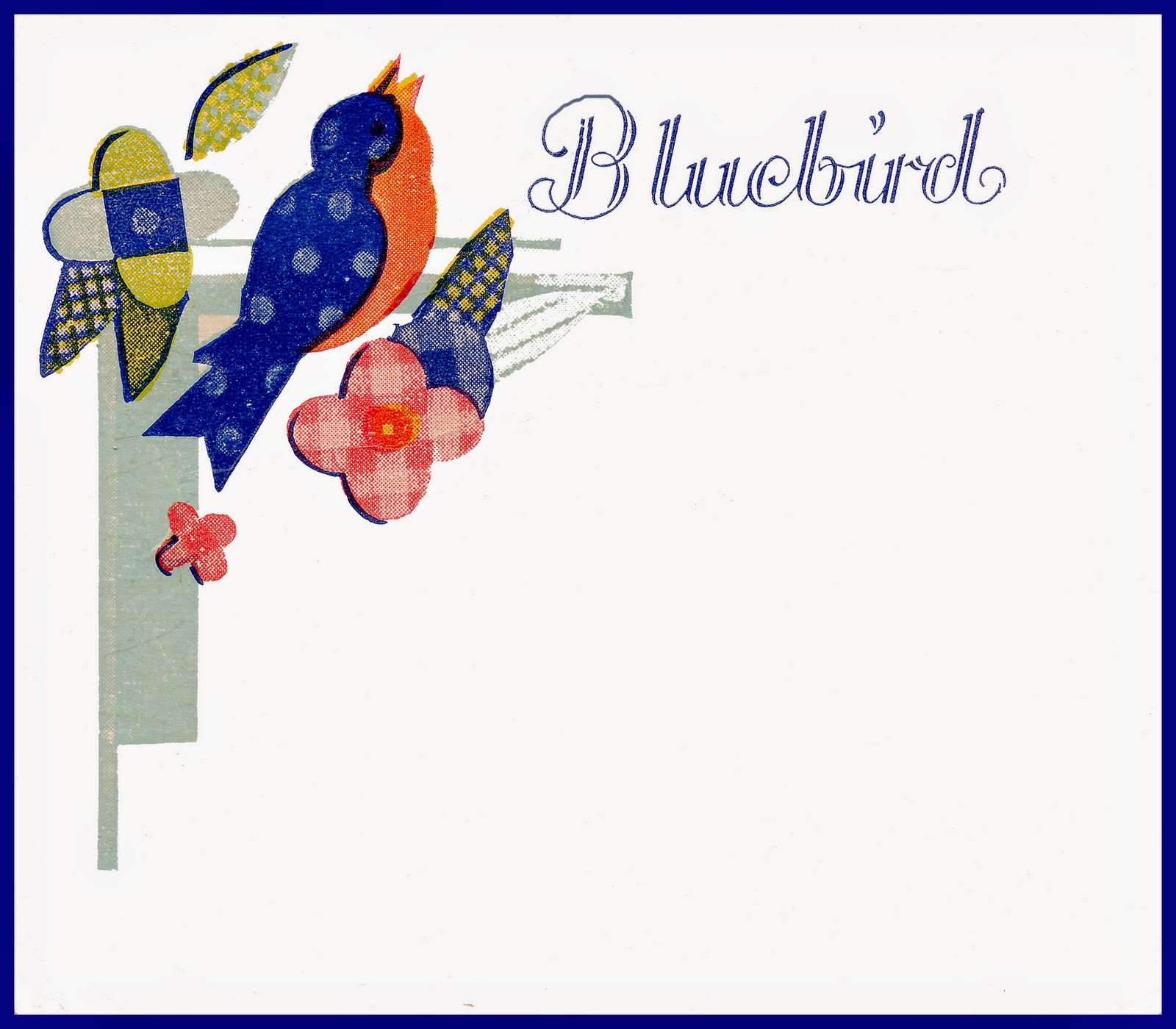 bumble button: Free Vintage Bluebird Brand Button Cards for You to Print.