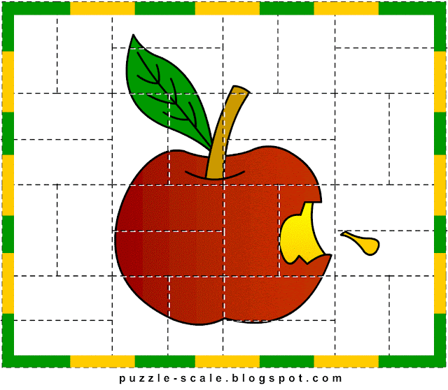 Free Printable Picture puzzles: Apple Puzzle
