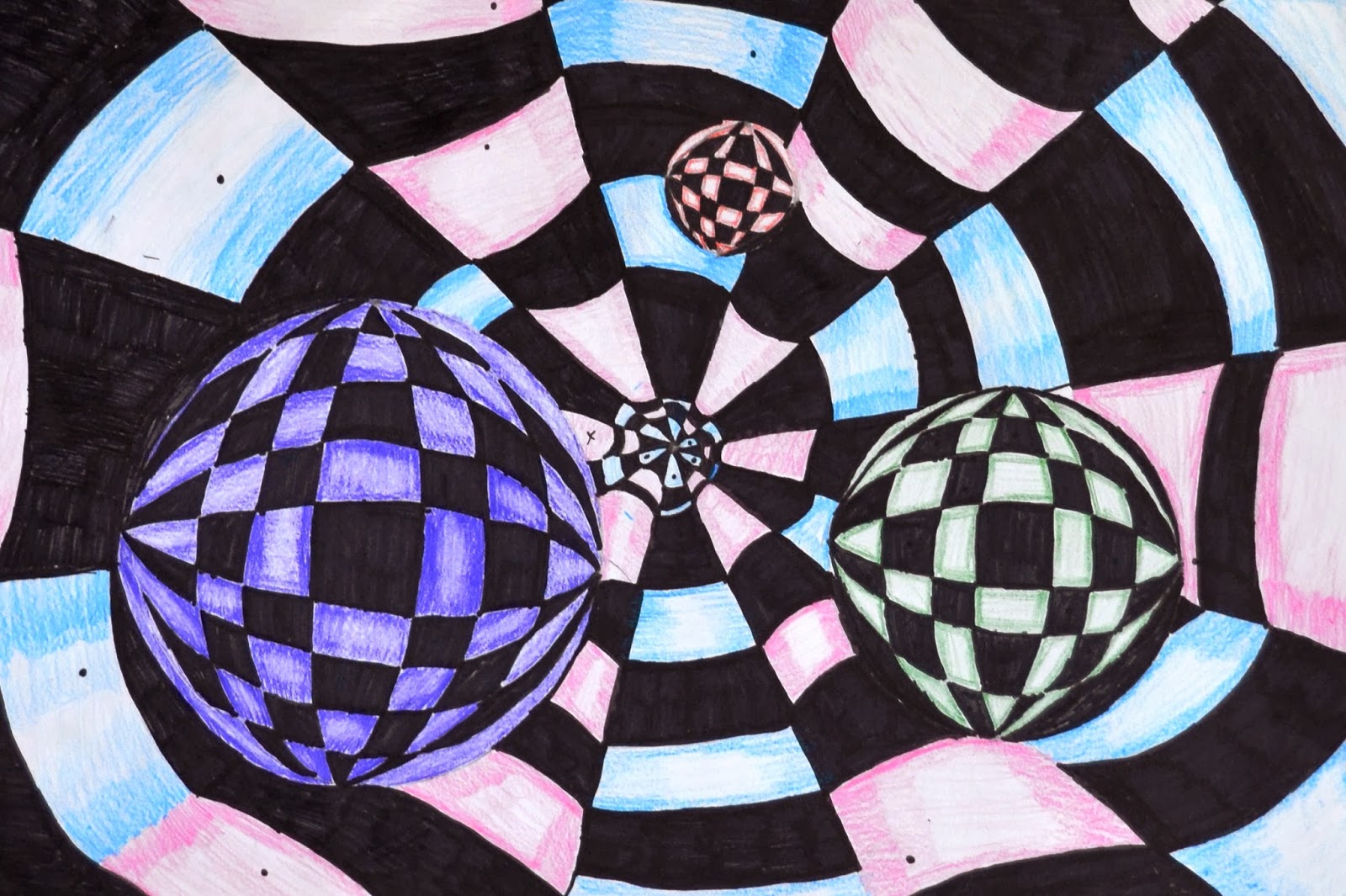 Lessons from the K-12 Art Room: Op Art in the style of Bridget Riley
