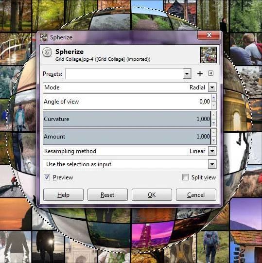 PhotoEffect: How to Create a Spherical Collage in GIMP