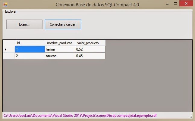 Crear y conectar base de datos SQLServer Compact 4.0