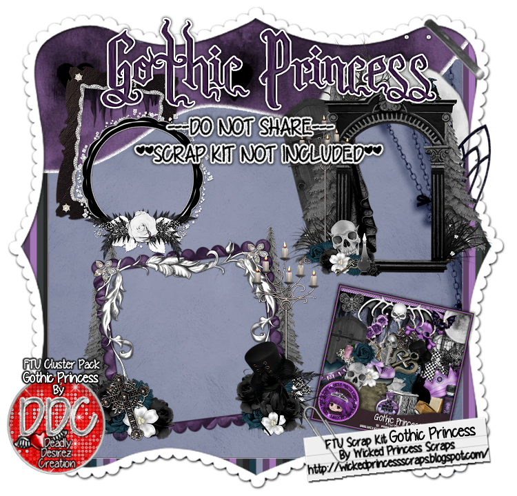 Deadly Desire Tagz: FTU Gothic Princess Cluster Frame Set!