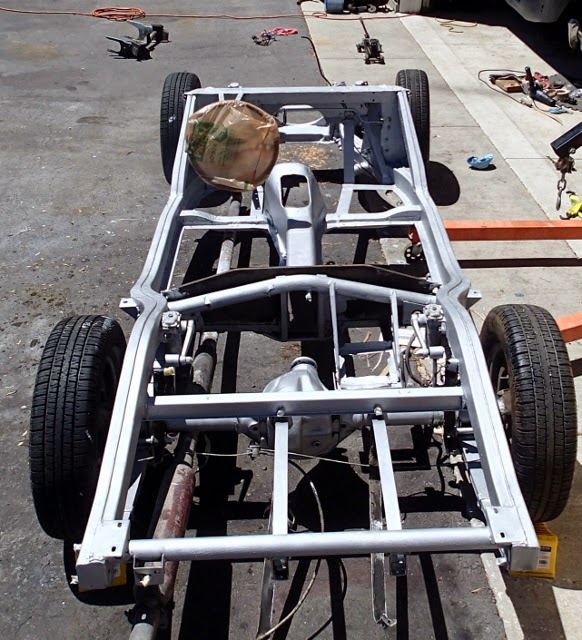 Our orphan MGA coupe: Frame painted