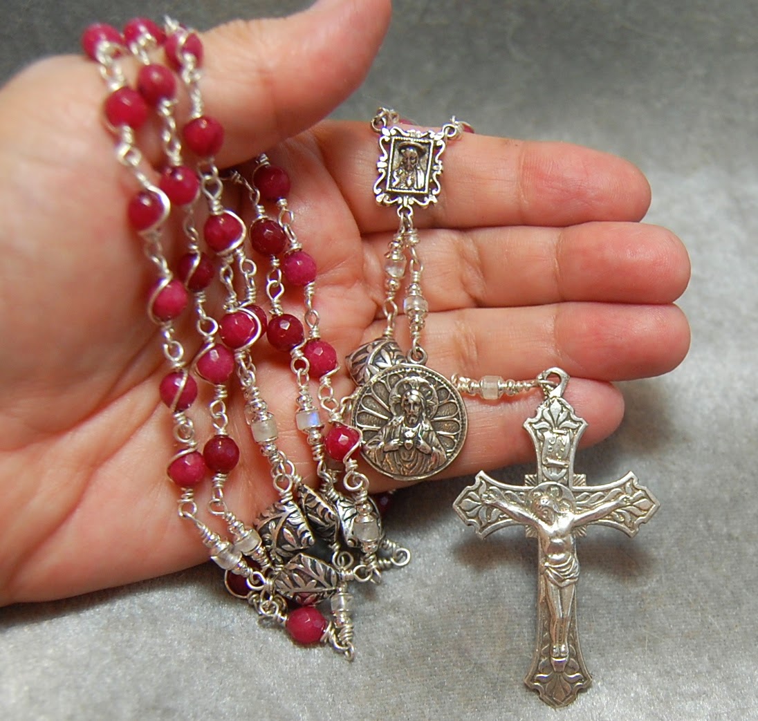 HeartFelt Rosaries: Simple but Striking Red Wire Wrap Rosary Now in the ...