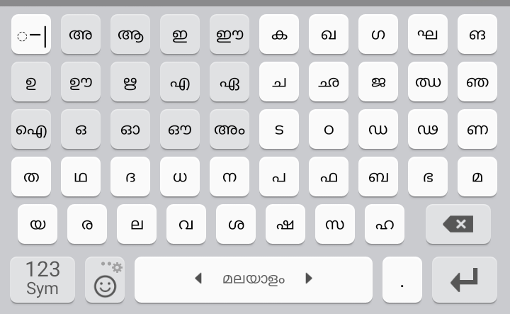 Malayalam keyboard layout for ism - ospase