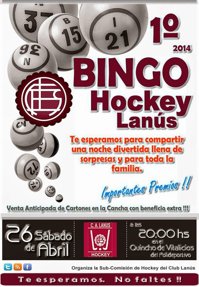 Hockey Delivery - "Todo el HOCKEY donde VOS estés": ¡Hay BINGO en Lanús!