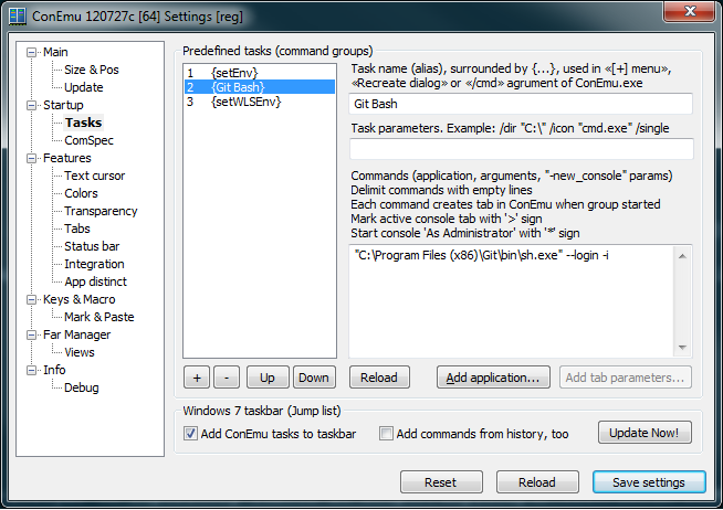 Creativity takes courage: ConEmu Tasks