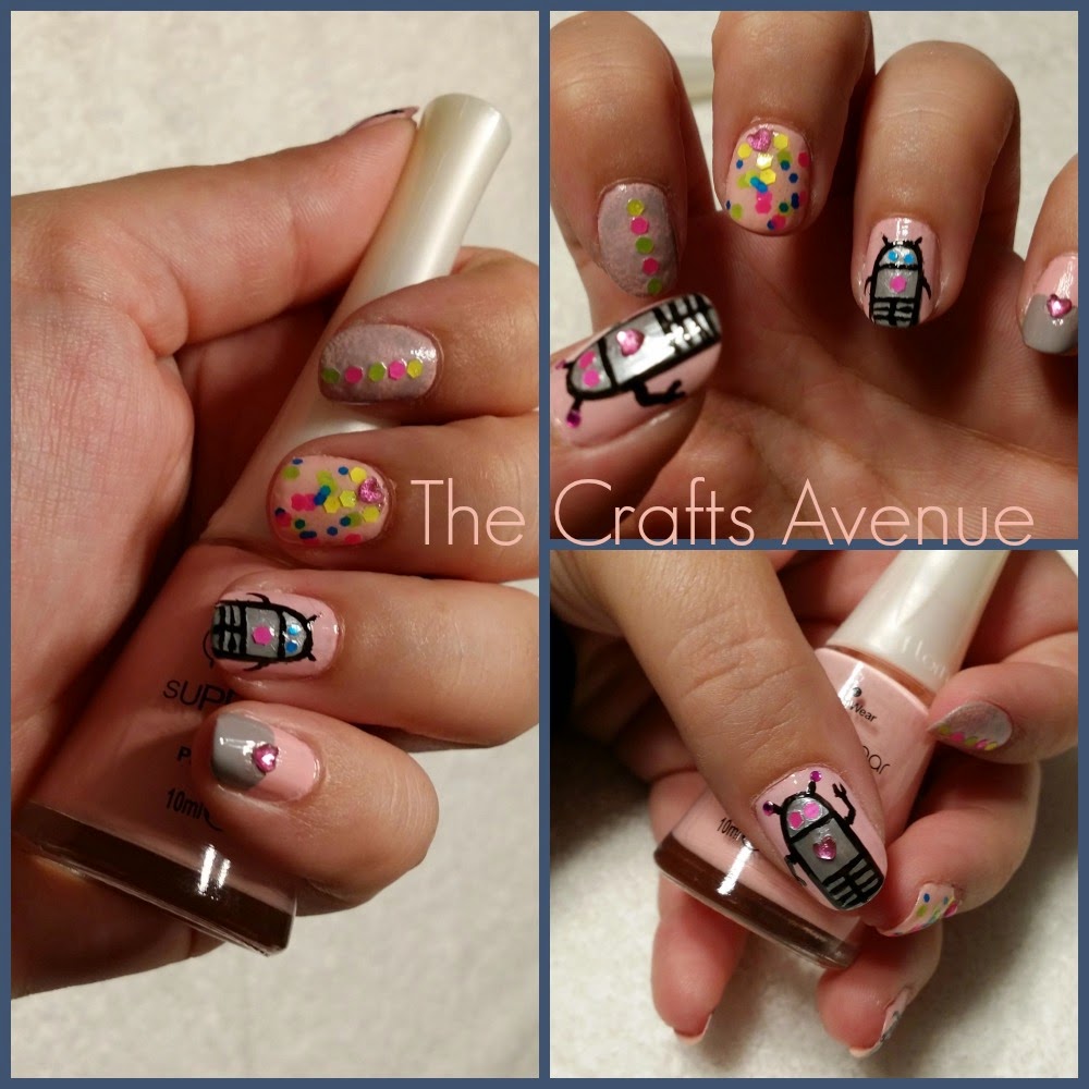 The crafts avenue: Un Nail-Art muy robótico!! (Reto Robots Iregumy)