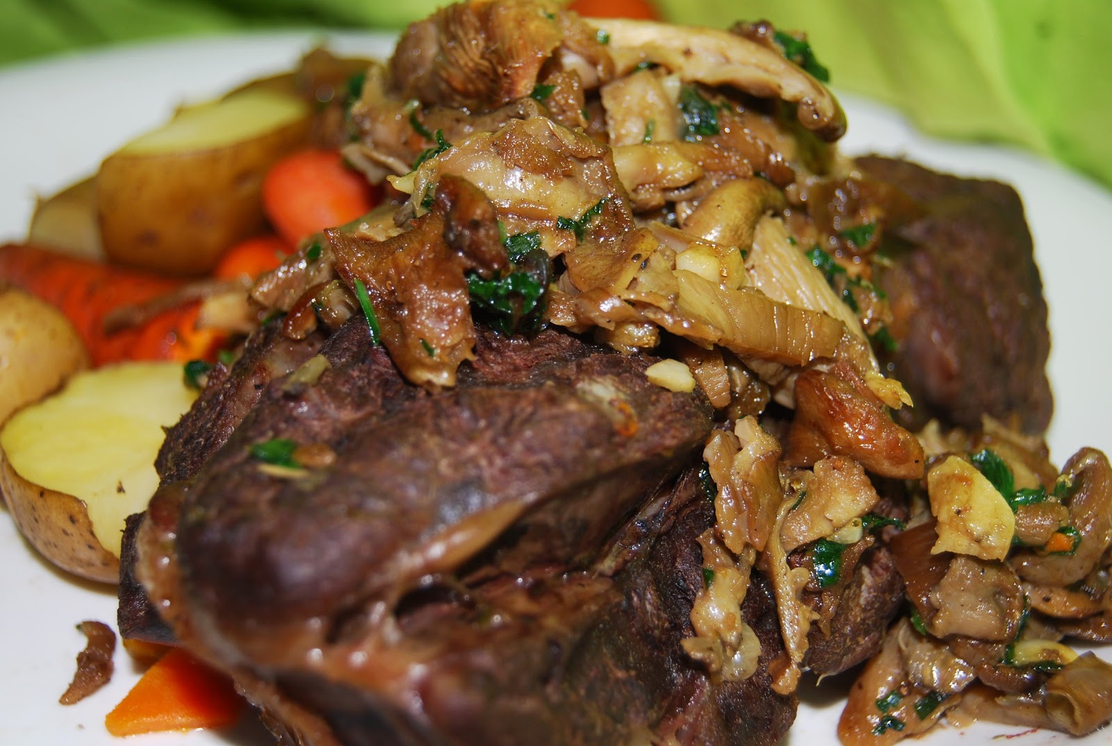 Helen A. Lockey: My Florida Sourced Beef Shank Mushroom Dish WIth Root ...