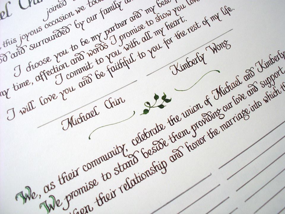 From the Ash Tree Meadow...: Wedding Ceremony Calligraphy: Certificate ...