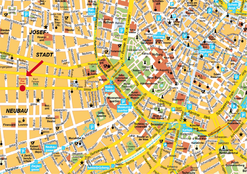 Map of Vienna, Austria