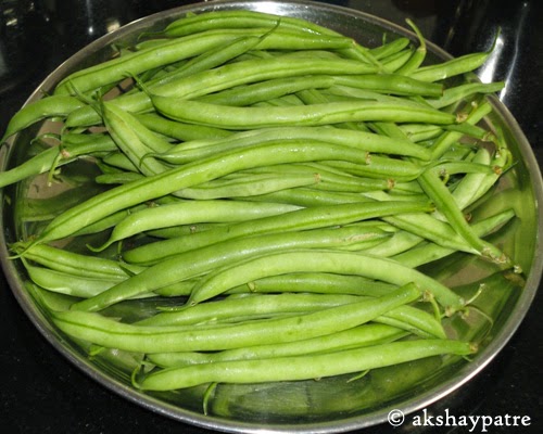 Farasbi batata bhaji recipe - French beans potato sabzi - Vidya's Recipes