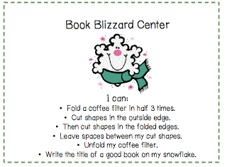 Classroom Freebies Too: Book Blizzard snowflake center