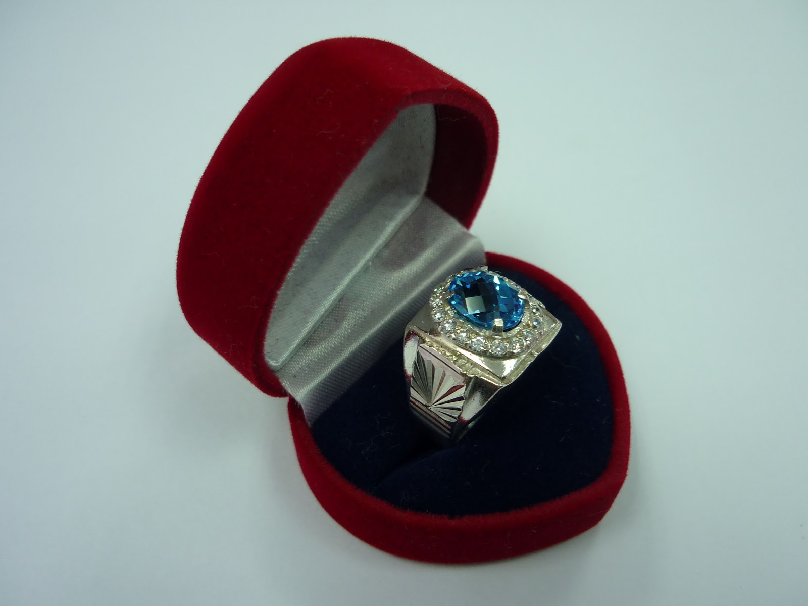 BATU PERMATA SYURGA: Cincin Batu Permata Blue Topaz ( SOLD ) Kod CT03
