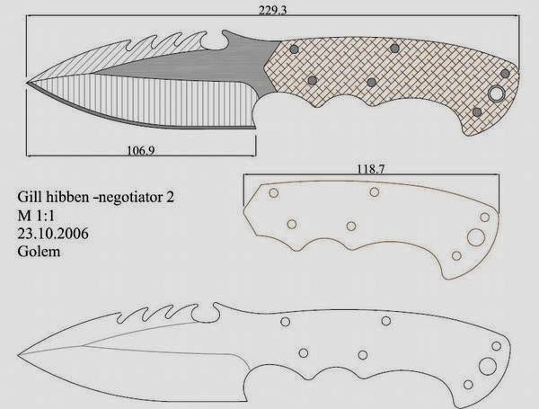 facón chico: Moldes de Cuchillos