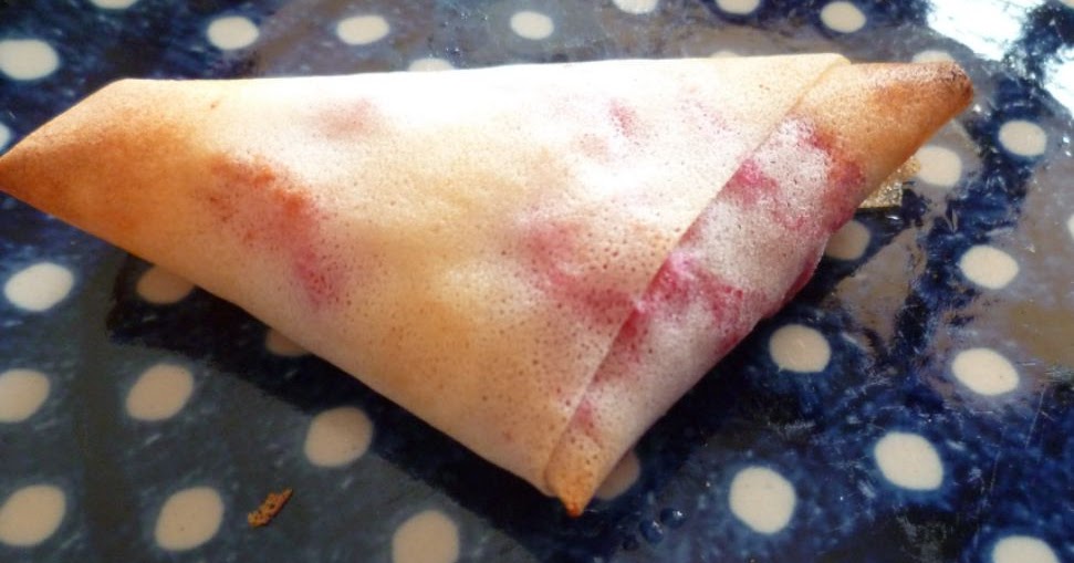 samoussa à la framboise et au chocolat blanc