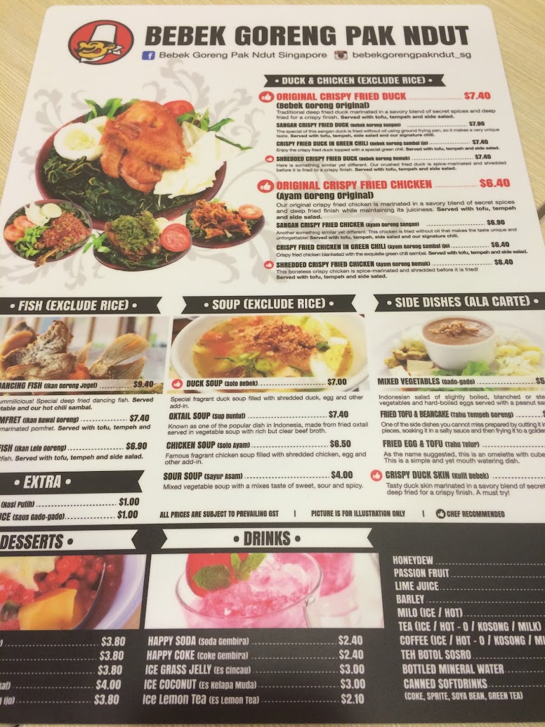 Bebek Goreng Pak Ndut - Prices in Singapore
