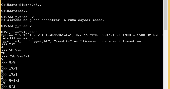 Práctica Python en cmd