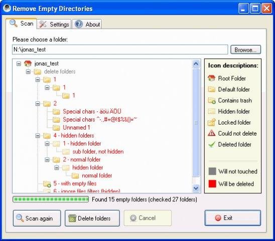 Delete automatically Empty files in directories can also be ignored Delete automatically Empty files in directories can also be ignored