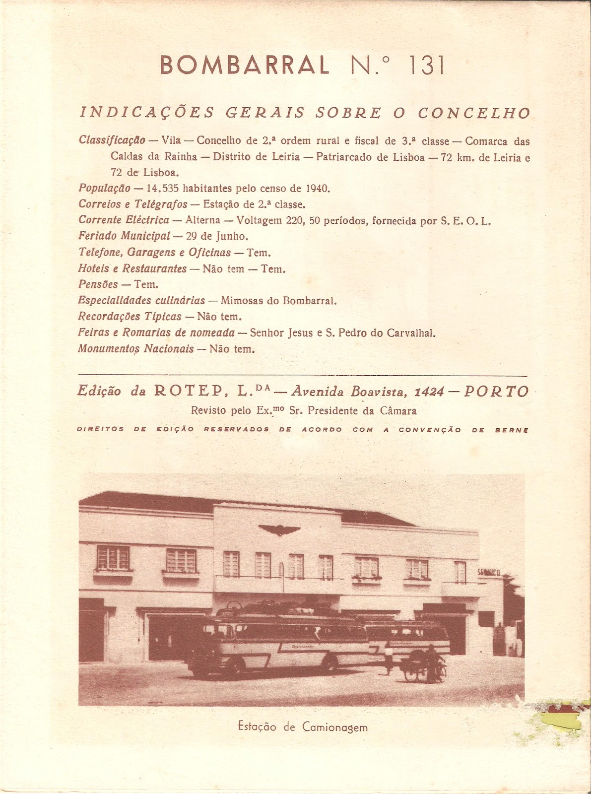 O Bombarral e o Bilhete Postal Ilustrado: Mapa da vila - Edição ROTEP