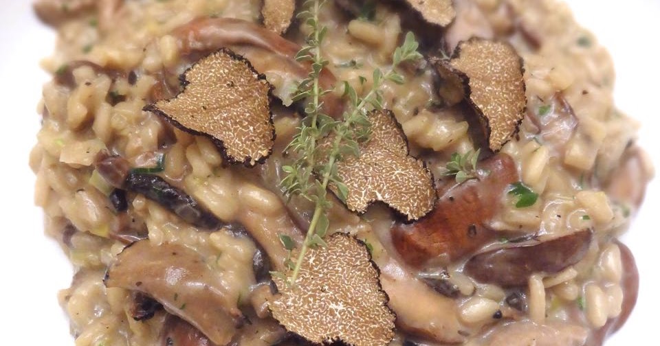 Scrumpdillyicious: Wild Mushroom Risotto with Shaved Black Truffles