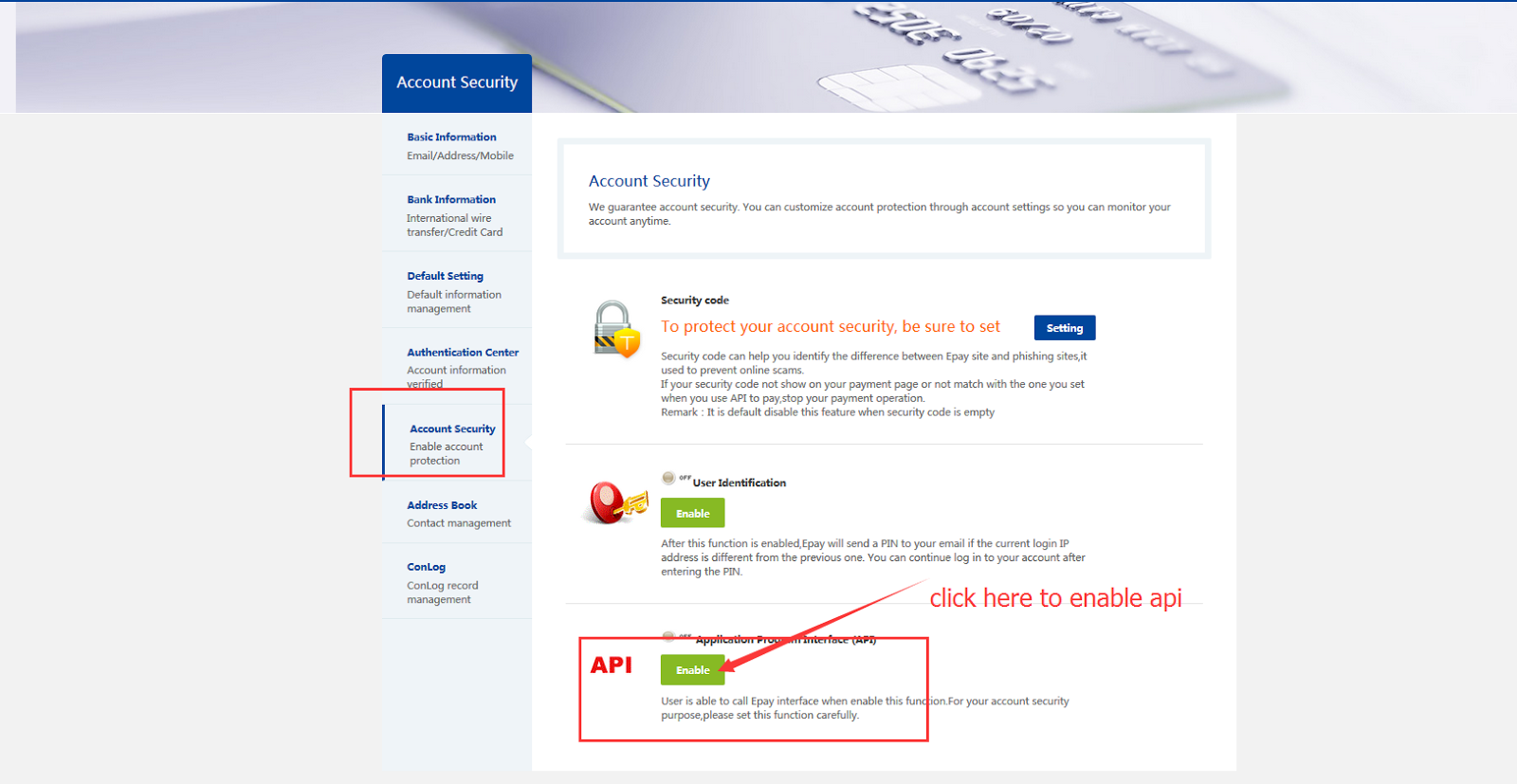 Guides for Integrating Epay SCI