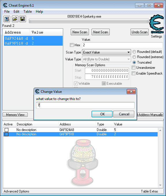 t2Eservo: Spelunky v1.1 Game Cheating Tutorial