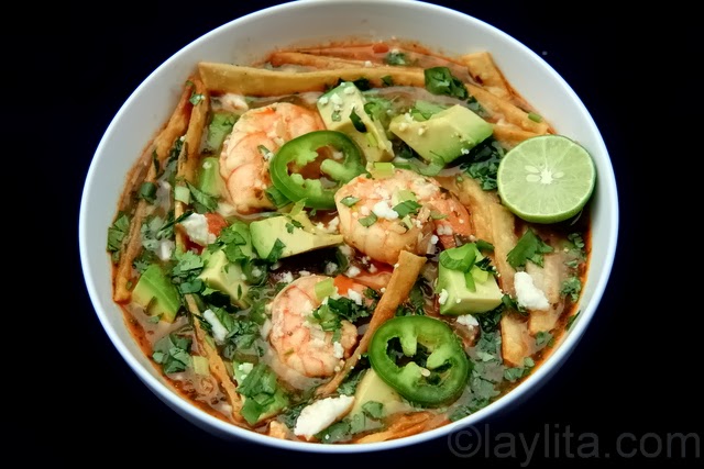 SOPA DE CAMARONES CON TORTILLA - EL BOTANERO