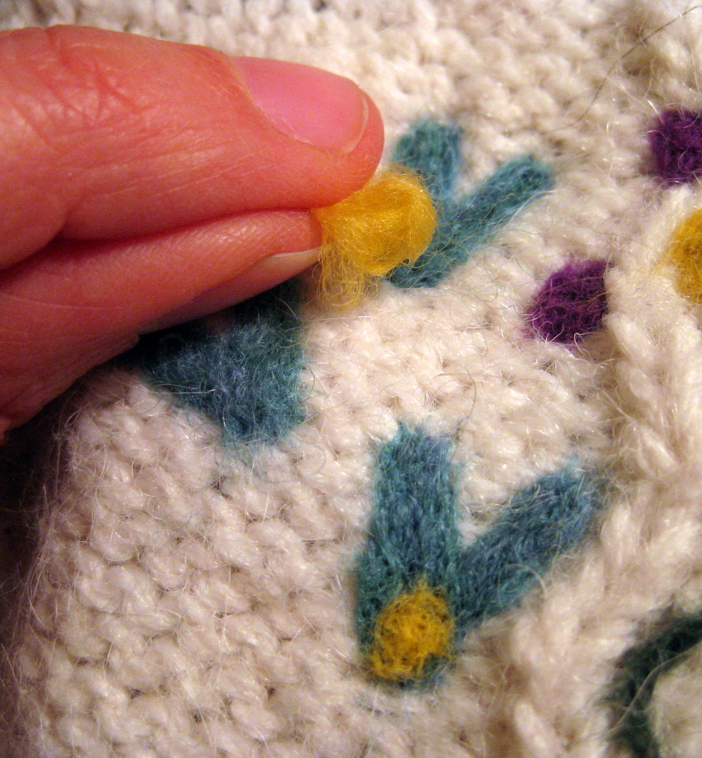 Cassie Stephens: DIY: Felted Floral Sweater