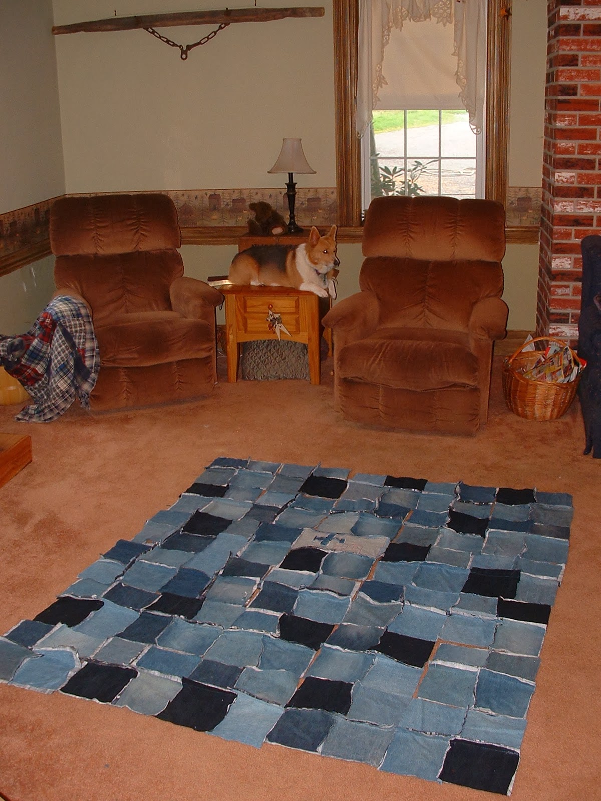 Fields Of Heather: Denim Chenille Quilt Made From Old Jeans