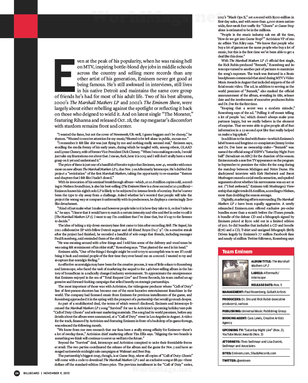 NWK to MIA: Eminem's Billboard Magazine Interview